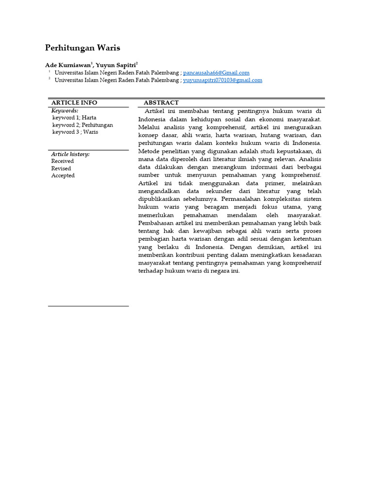 Perhitungan Waris | PDF