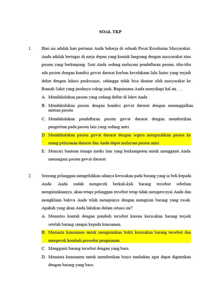 Soal TKP Kedinasan Part 3 Jawaban | PDF