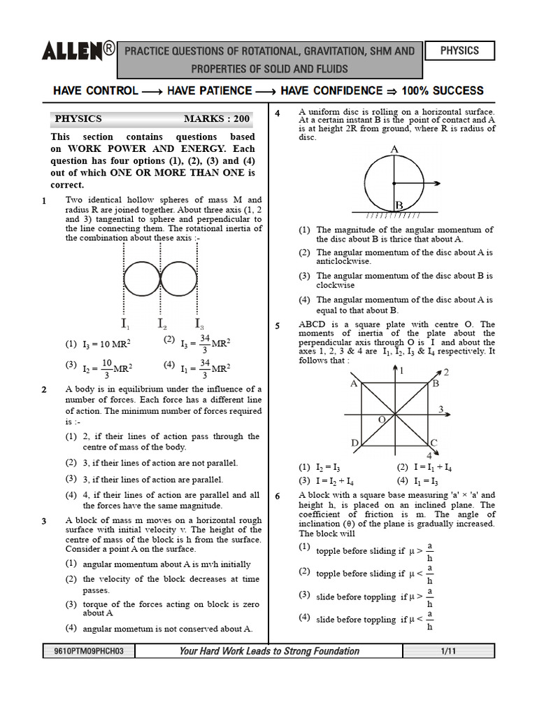 Prodigy - 3 - Rational, Gravitation, SHM and and Properties of Solid ...