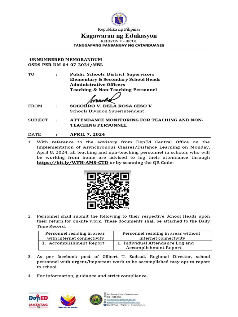 Attendance Monitoring For Teaching and Non Teaching Personnel | PDF ...