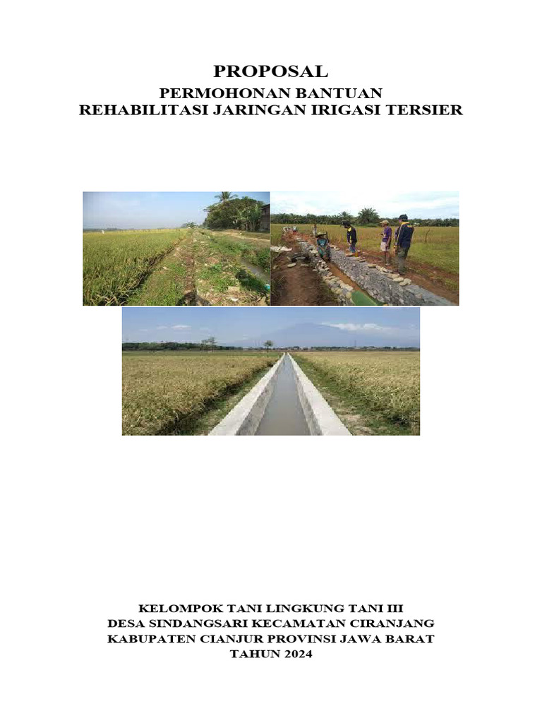 PROPOSAL Pengajuan Irigasi Tersier | PDF