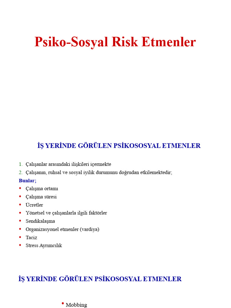 8 Psiko Sosyal Etmenler | PDF