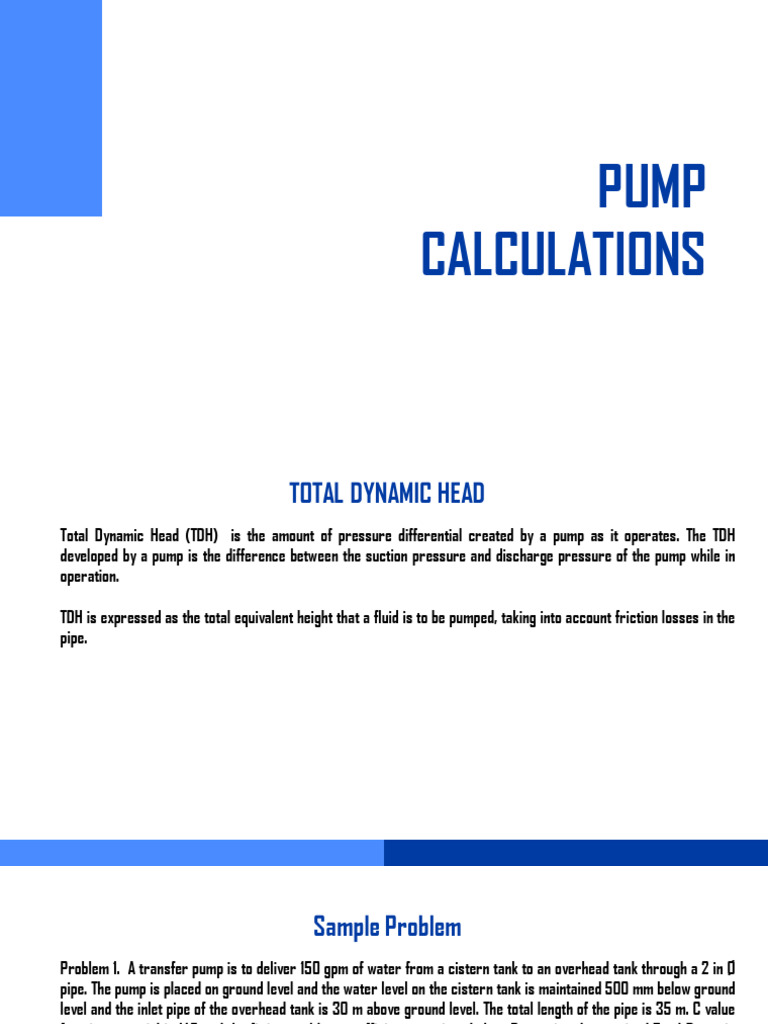 Sample Problem. Transfer Pump | PDF | Pump | Mechanical Engineering