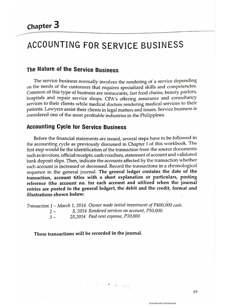 Accounting For Service Business - 2nd Source | PDF