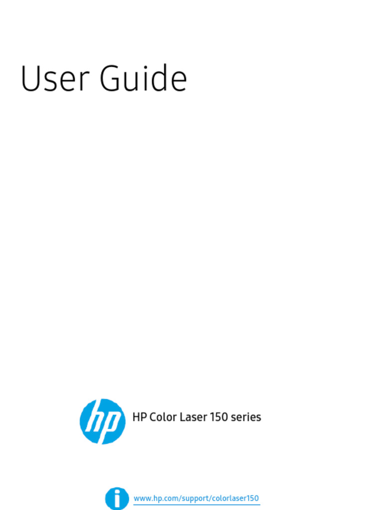 User Manual - HP Color Laser 150nw Printer | PDF | I Pv6 | Ip Address