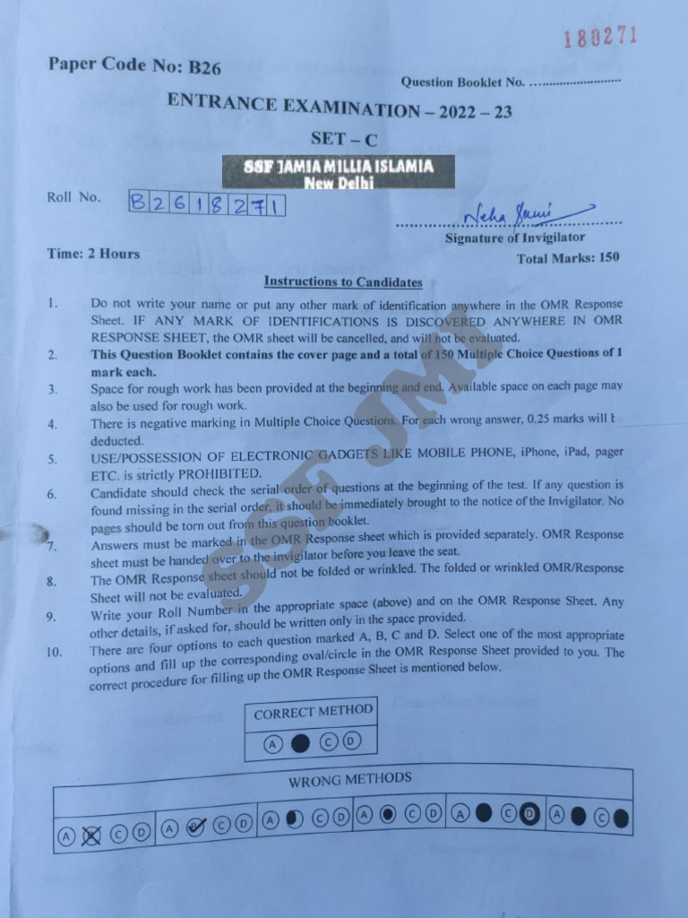 Ba LLB 2022 - SSF Jmi-1 | PDF