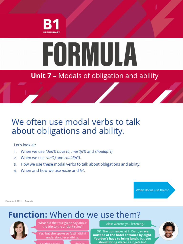 Formula Grammar PPT B1 U7 | PDF | Verb | Grammar