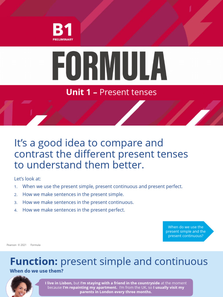 Formula Grammar PPT B1 U1 | PDF | Linguistics | Grammar