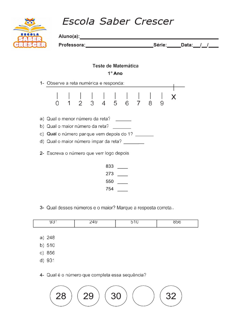 Teste de Matematica 1 | PDF