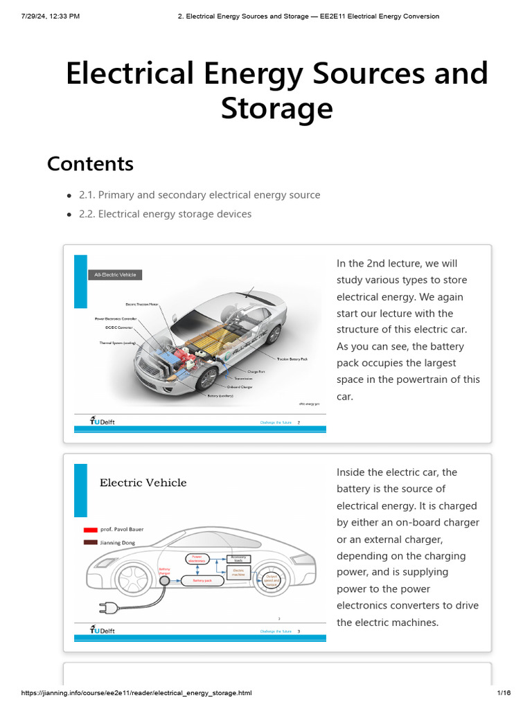 Electrical Energy Sources and Storage - EE2E11 Electrical Energy Conversion | PDF | Energy ...