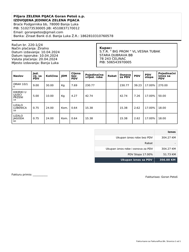 Faktura 220 124 | PDF