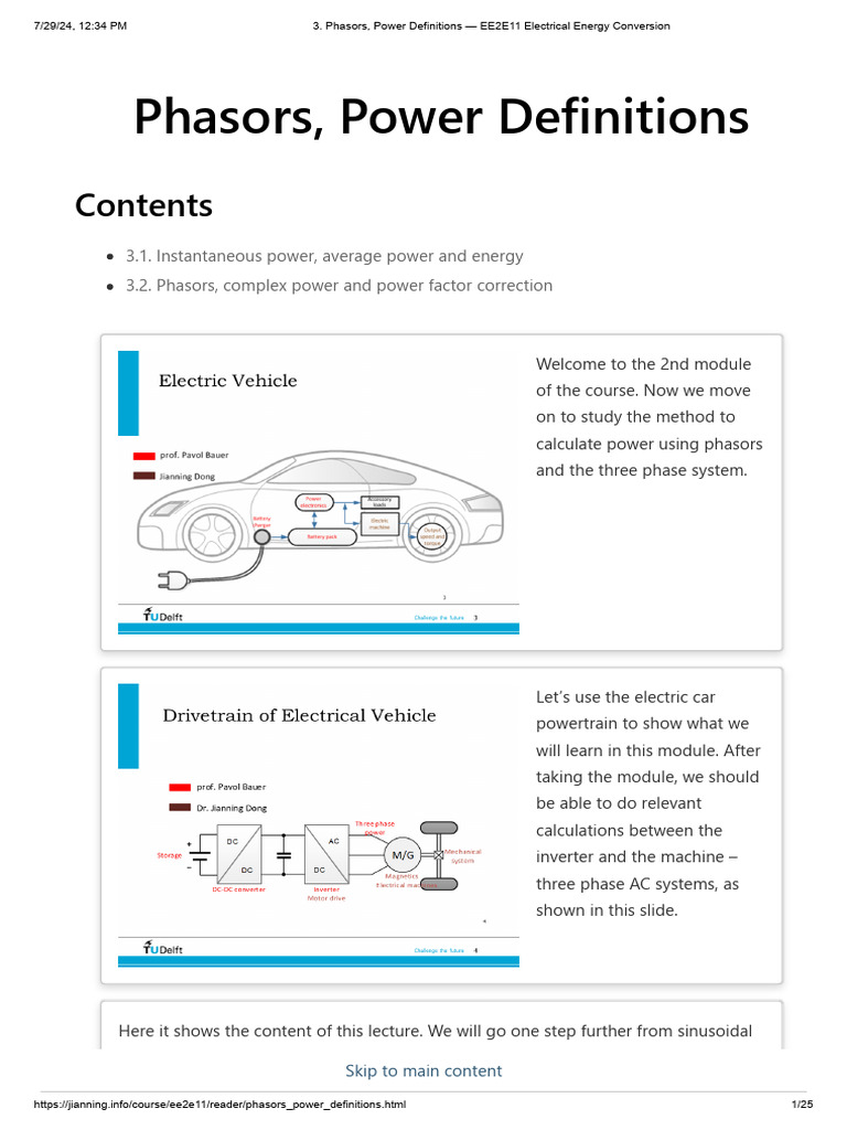 Phasors, Power Definitions - EE2E11 Electrical Energy Conversion | PDF | Ac Power | Electrical ...