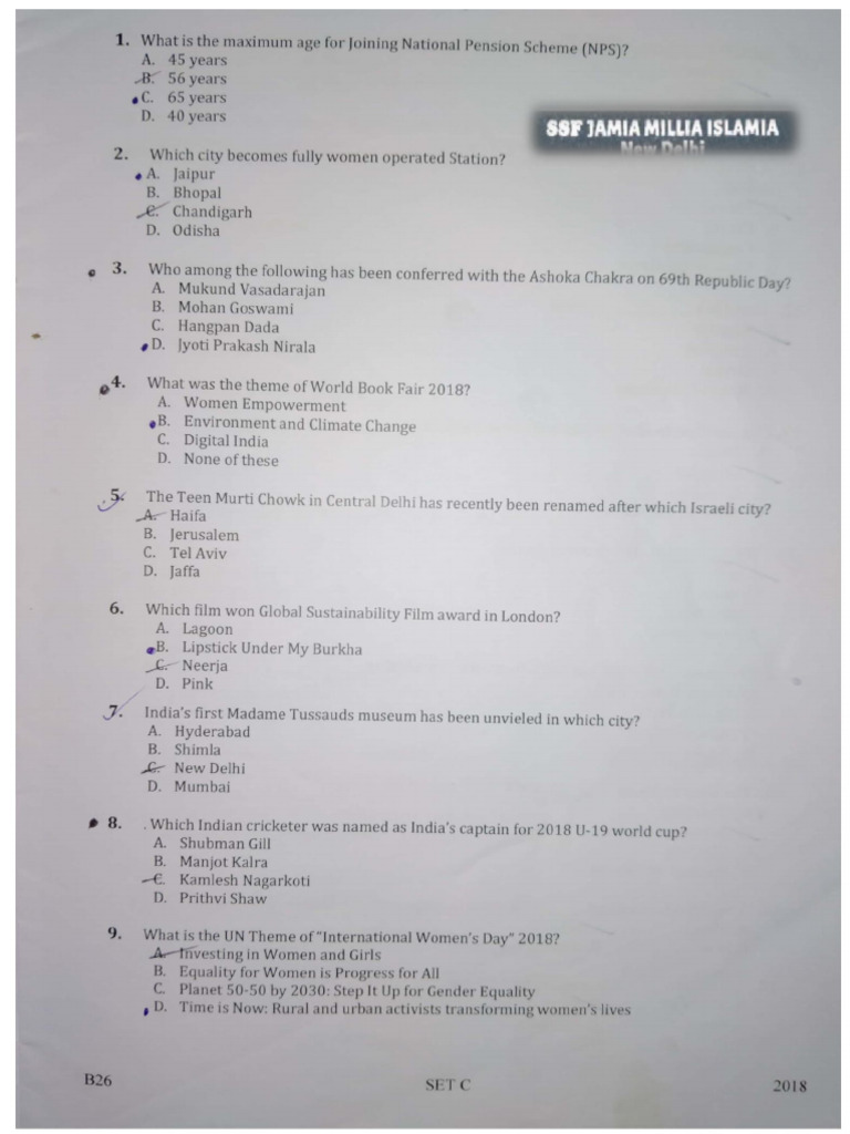 Ba LLB 2018 - SSF Jmi-1 | PDF