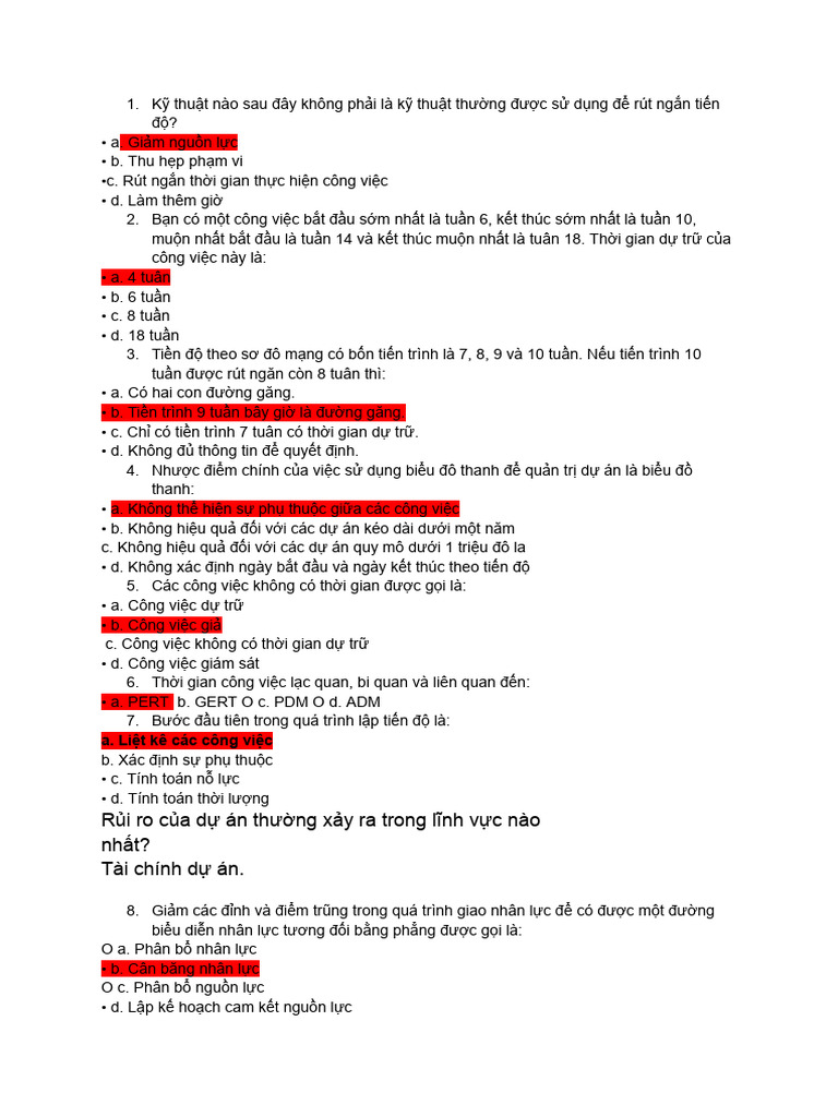 Trắc nghiệm QTDA | PDF