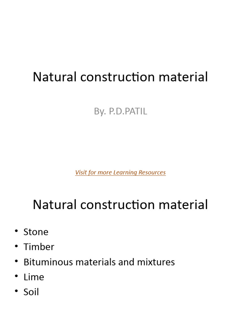 Constuction Material (CE2G) - Natural Construction Materials | PDF ...