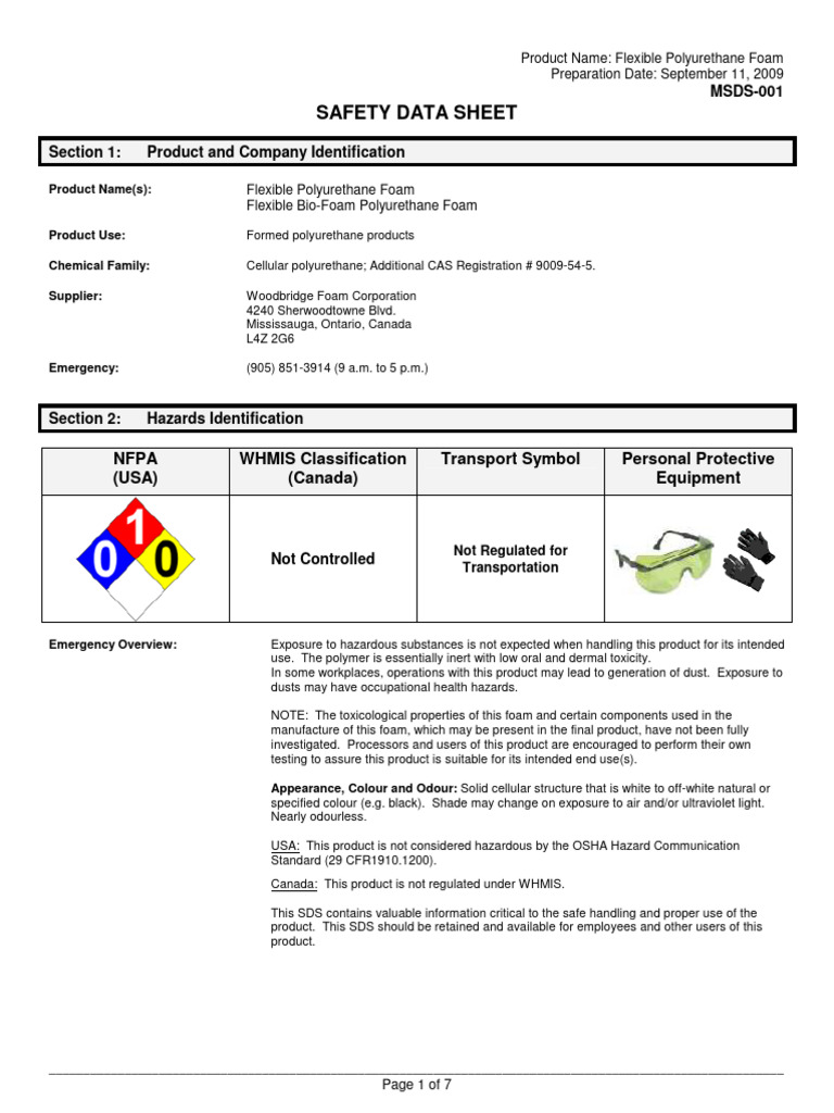 Polyurethane MSDS | PDF | Polyurethane | Combustion