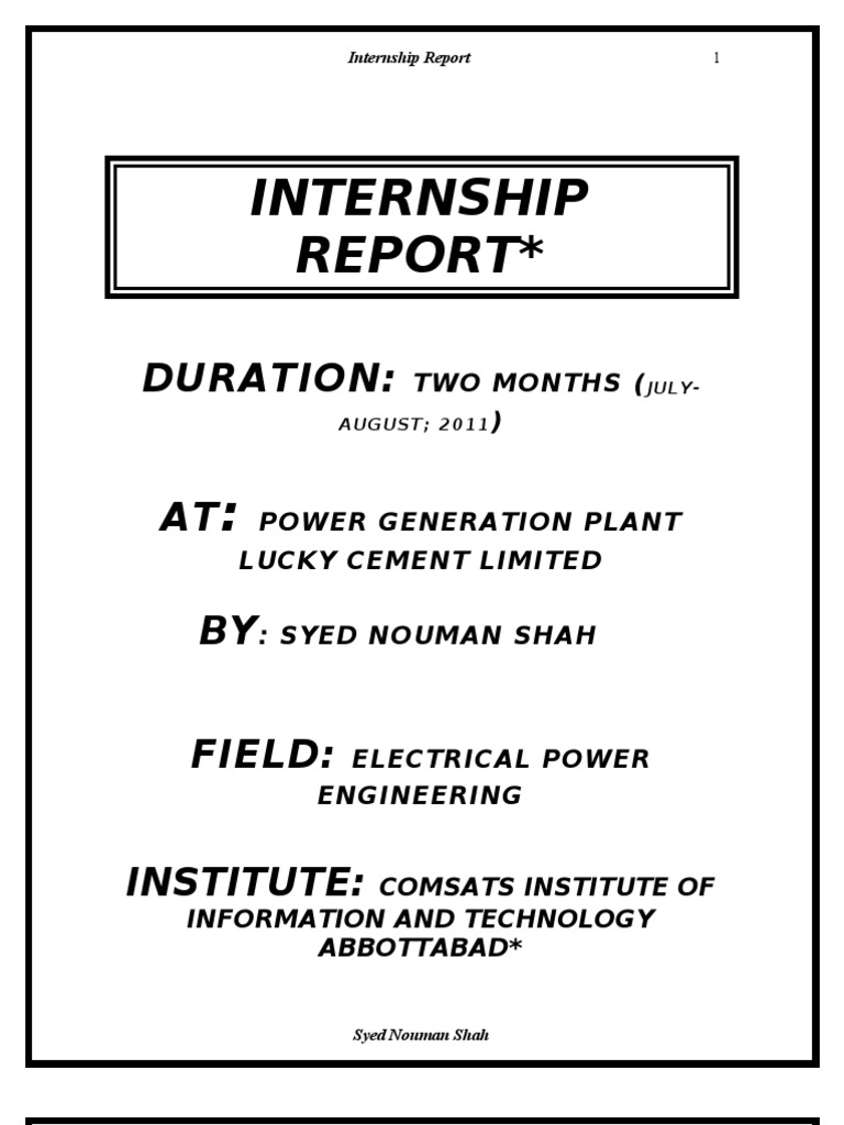 Internship Report | PDF | Relay | Electric Generator