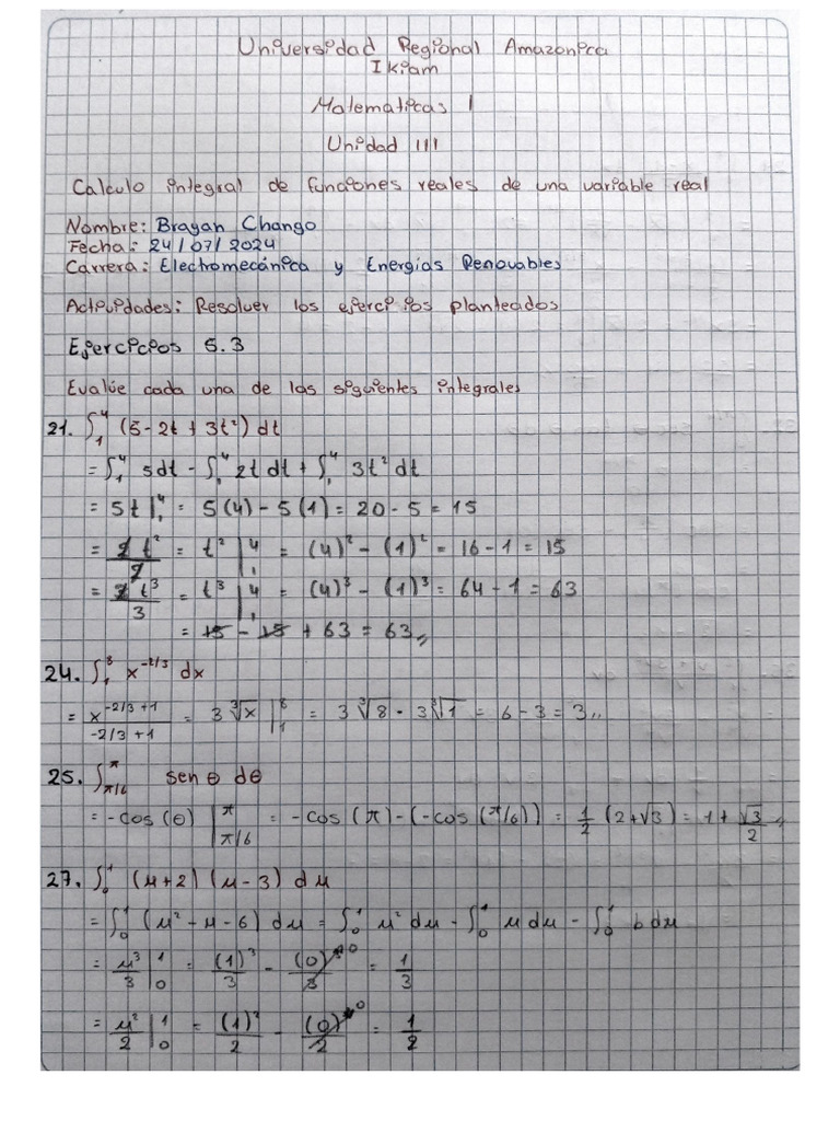 Tarea de Calculo Integral | PDF