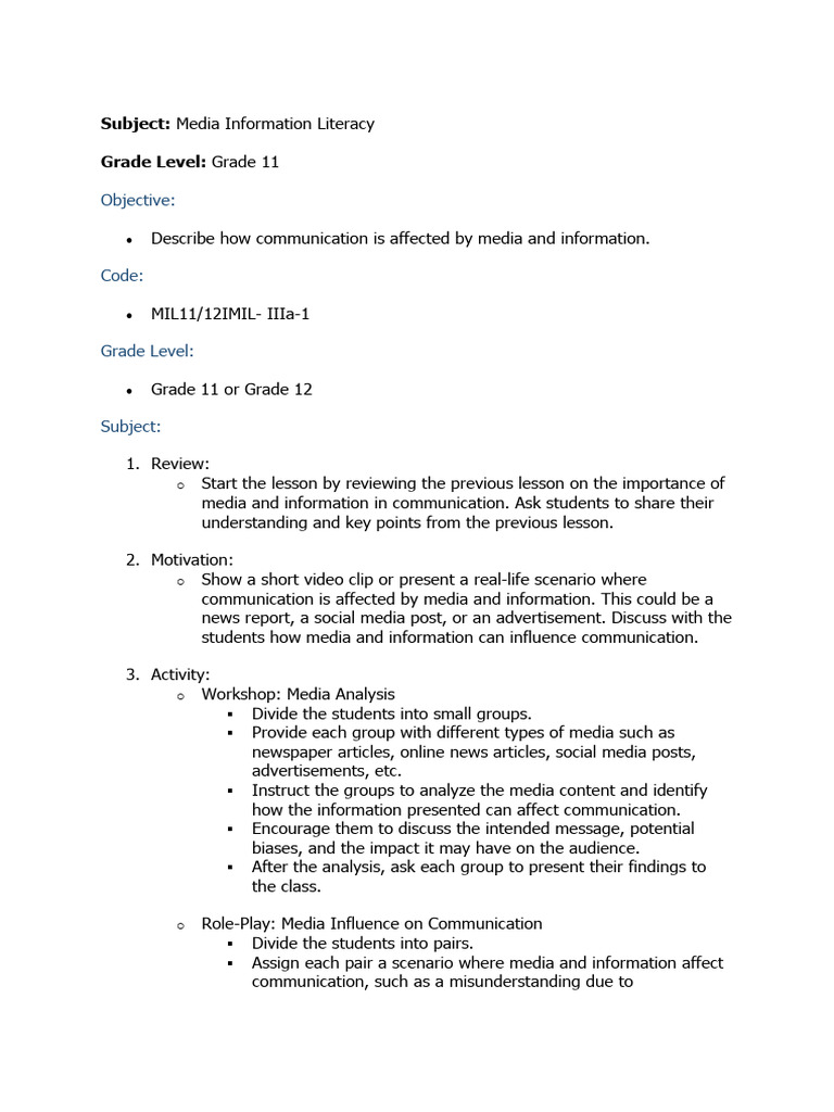 MIL WEEK 1a | PDF | Mass Media | Social Media