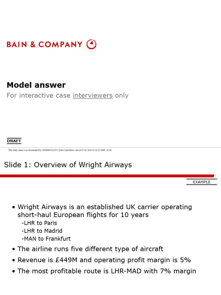 Bain Written Case 4 Answer Key PDF | PDF | Low Cost Carrier | Transport