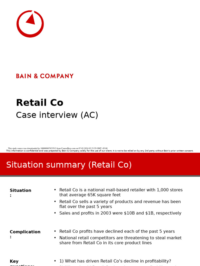 Bain Case Retail Co | PDF | Retail | Business