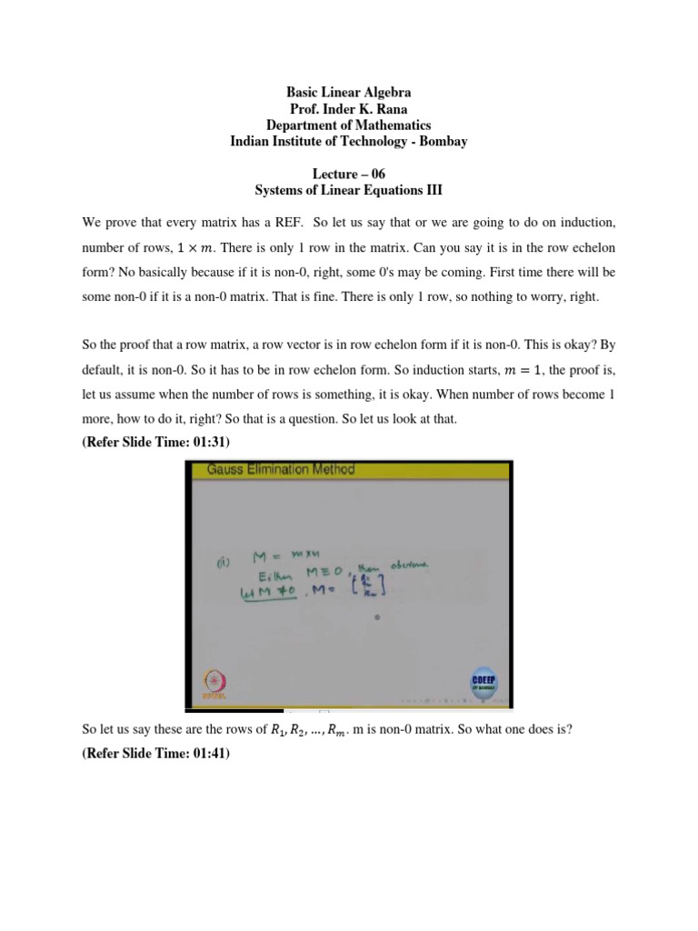 Lec 6 | PDF | Matrix (Mathematics) | Mathematical Analysis
