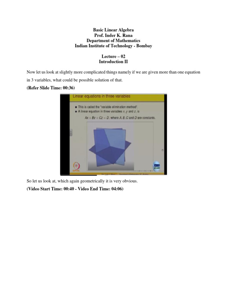 Lec 2 | PDF | Matrix (Mathematics) | Equations