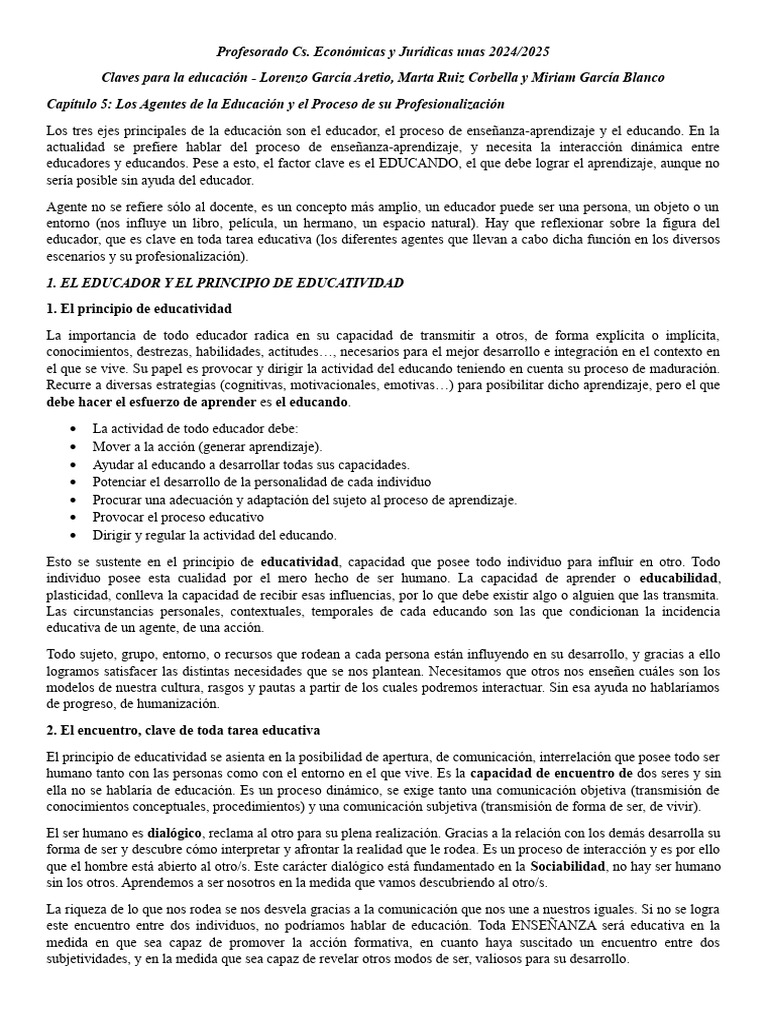 Capitulo 5 Claves | PDF | Maestros | Aprendizaje