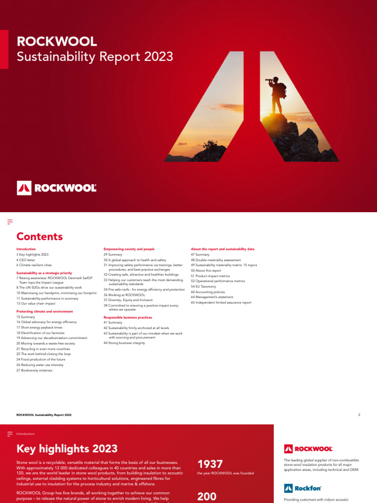 ROCKWOOL Sustainability Report 2023 | PDF | Sustainability | Climate ...