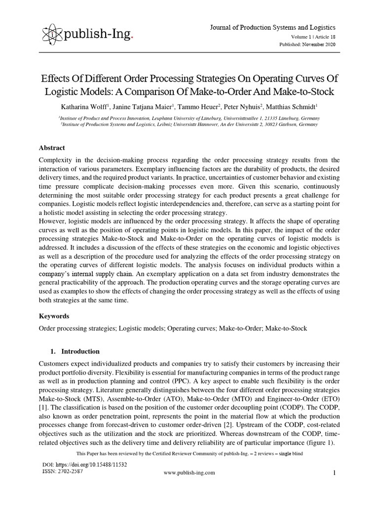 Wolff 2021 - Effects of Different Order Processing Strategies | PDF ...