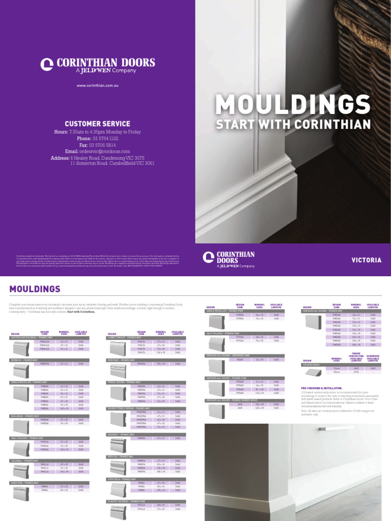 Corinthian Mouldings: Design & Sizes | PDF