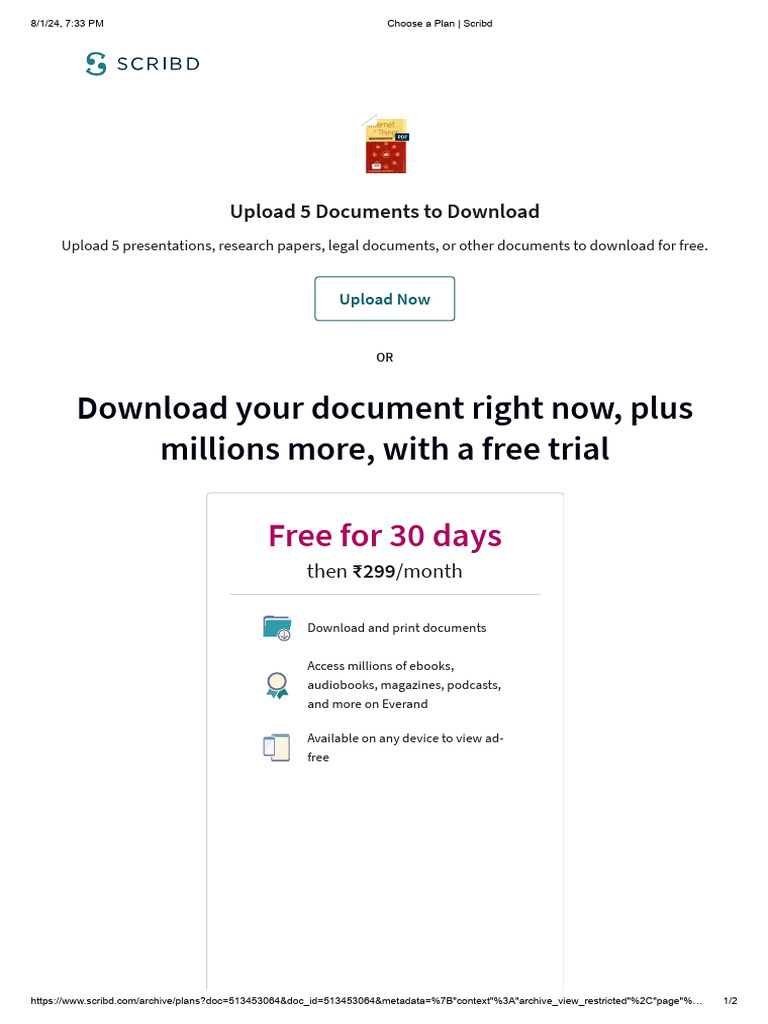 Choose A Plan - Scribd | PDF | Computers