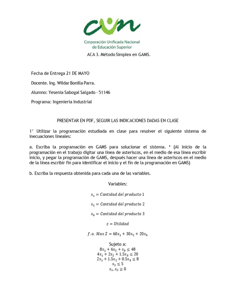 Aca Final Programación Lineal | PDF