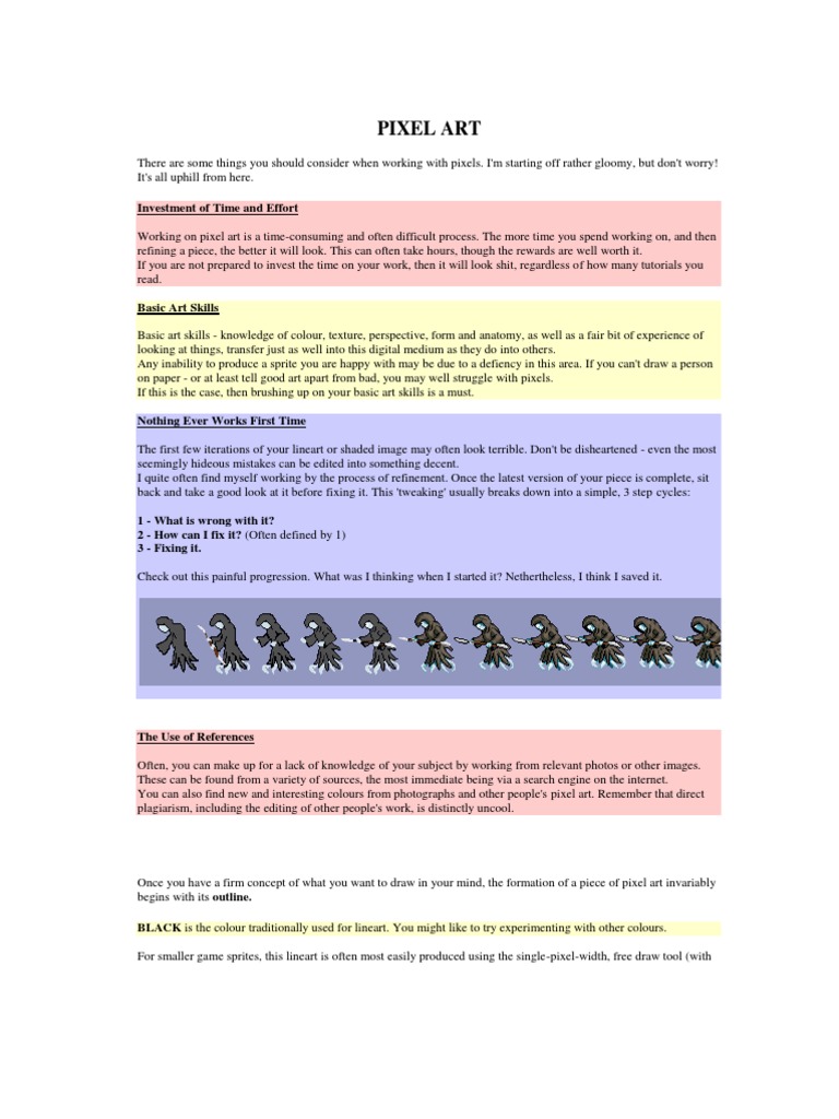 Pixel Art | PDF | Color | Drawing