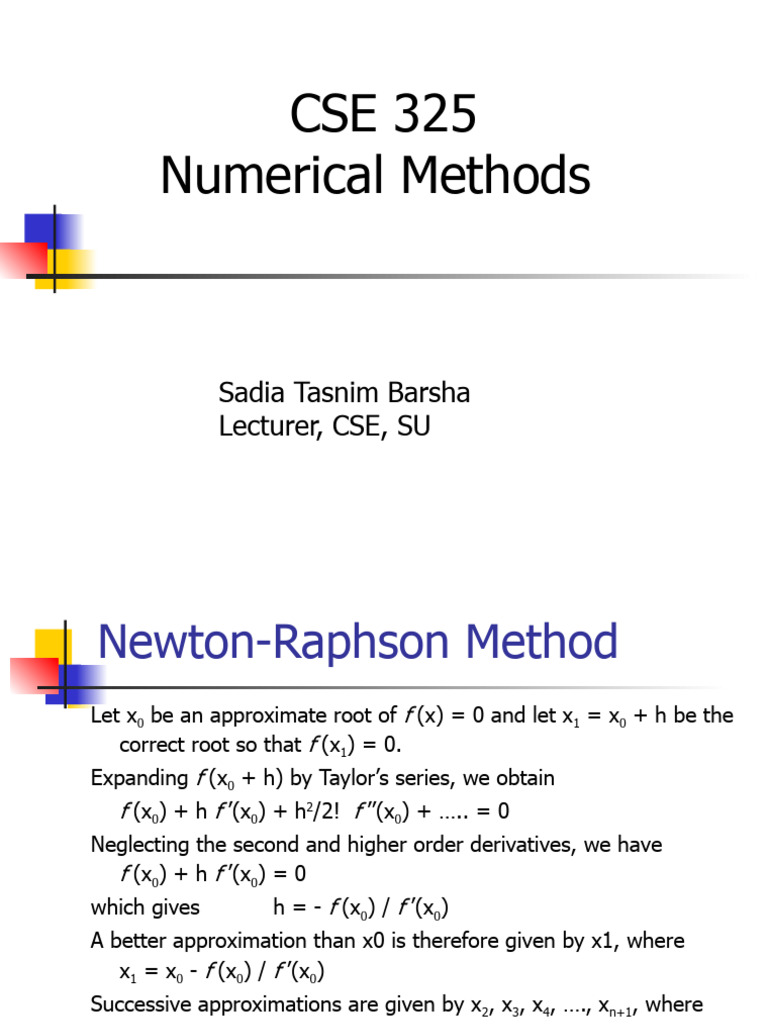 Newton Raphson Method | PDF | Teaching Methods & Materials