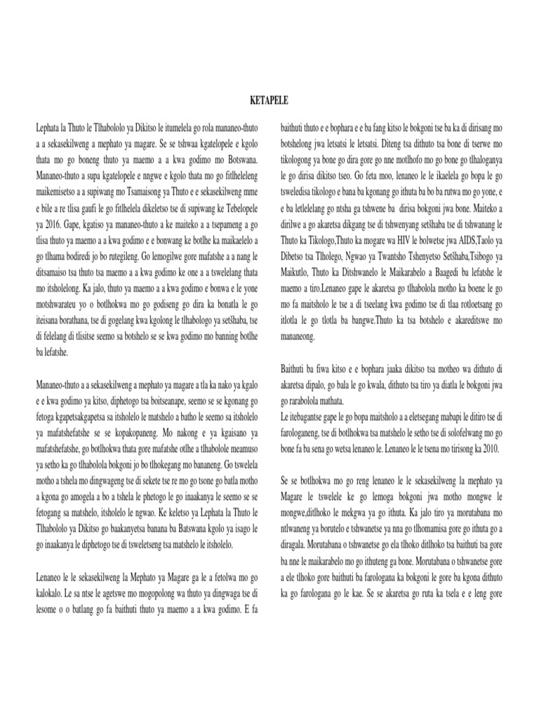 Setswana - Setswana | PDF | Self-Improvement