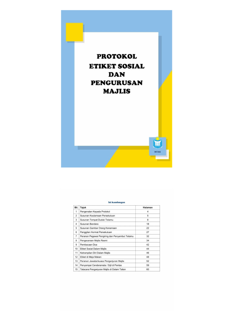 A.16 I Protokol, Etiket Sosial Dan Pengurusan Majlis - Membalik Buku Halaman 1-50 - Fliphtml5 | PDF