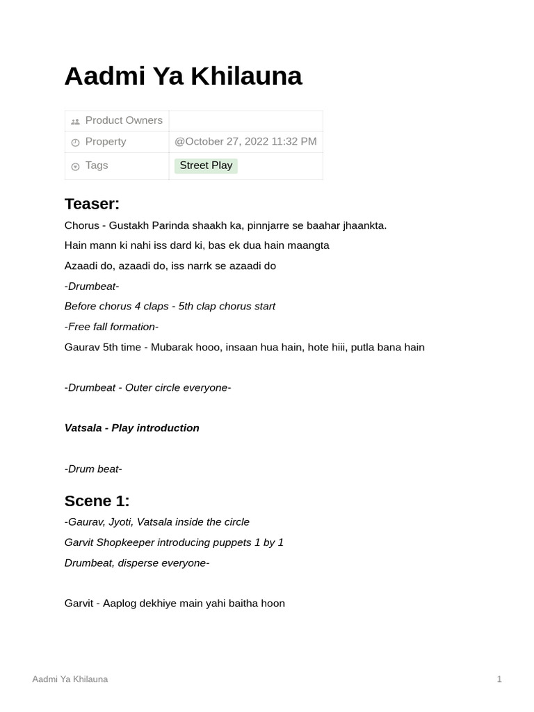 Aadmi Ya Khilauna | PDF