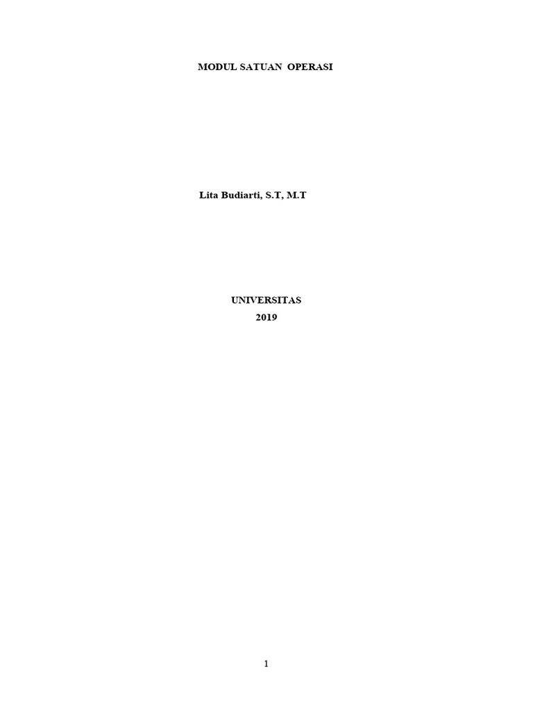 Satuan Proses Dan Operasi | PDF