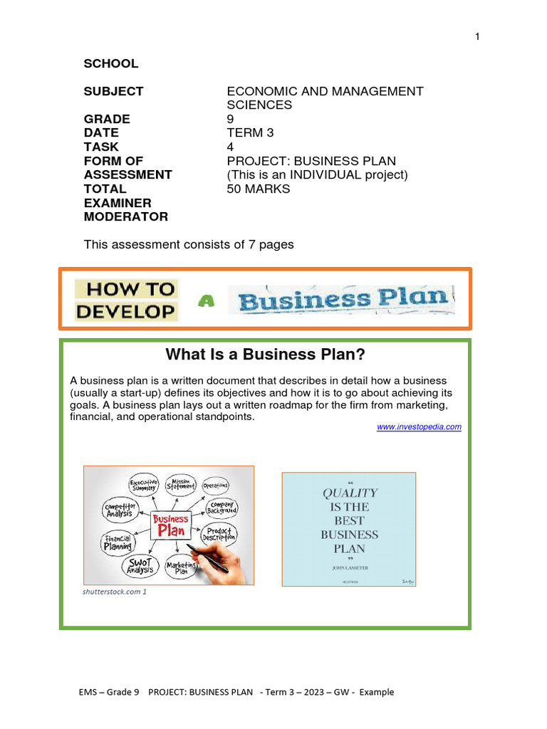 Task 4 - GR 9 - Project Business Plan - 2023 | PDF | Business Plan ...