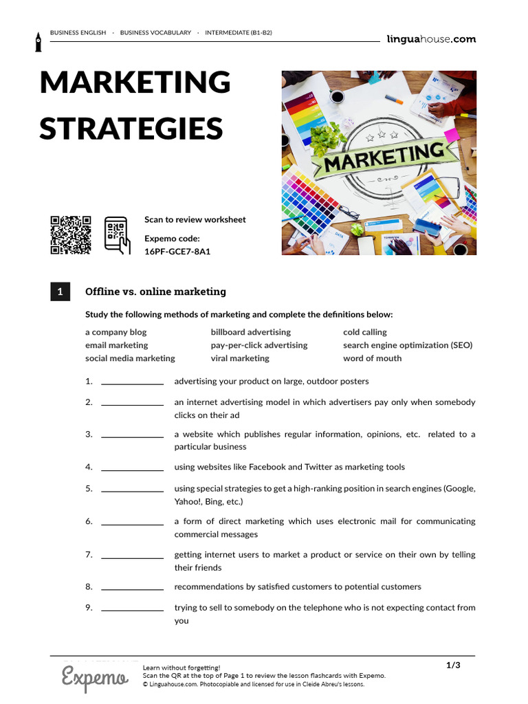 Marketing Strategies British English Teacher Ver2 BW | PDF | Advertising | Marketing