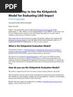 Introduction To The New World Kirkpatrick® Model | PDF | Learning ...