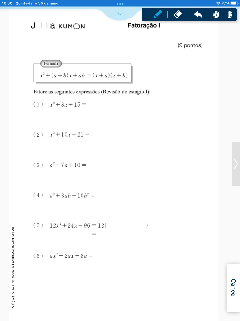 Kumon J 11 Exercicios | PDF