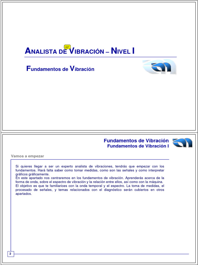 Manual Analista de Vibracion Nivel I | PDF | Engranaje | Densidad espectral