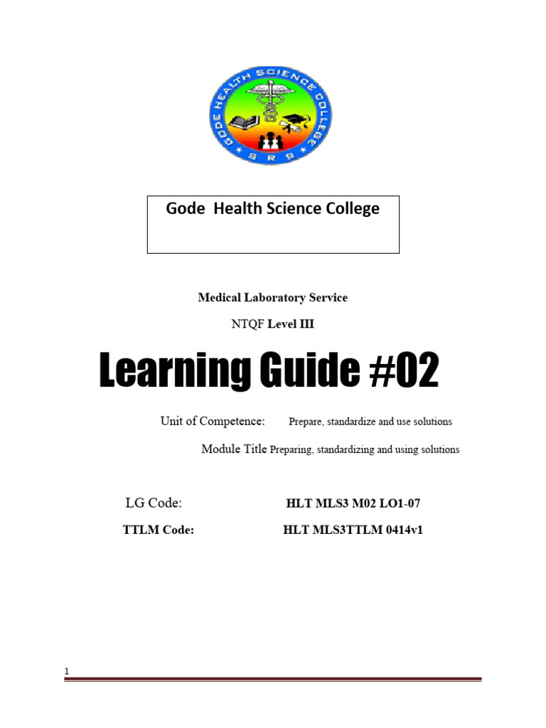M. 02 Prepare, Standardise and Use of Solution Revised Note | PDF ... M. 02 Prepare, Standardise and Use of Solution Revised Note | PDF ...