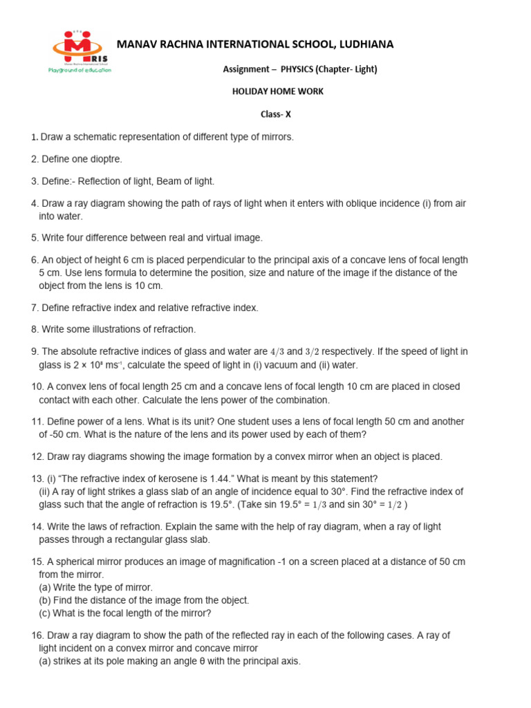 X Physics Holiday Work Pdf Glass Engineering And Science Atomic