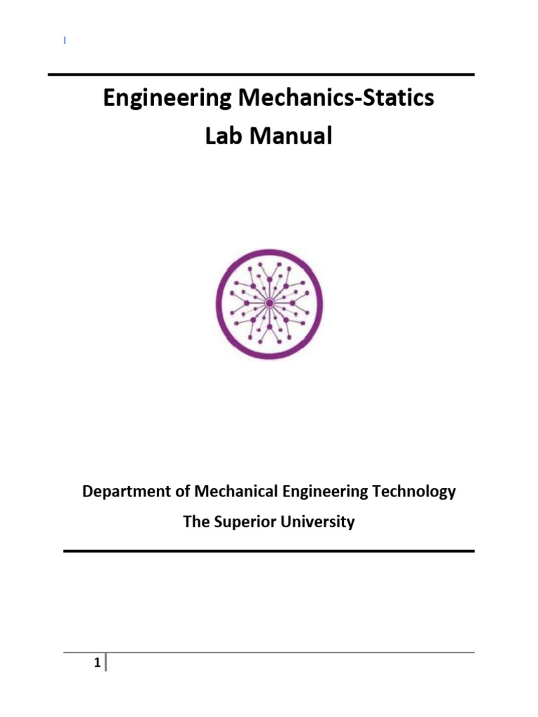 Eng. Statics Lab Manual Spring 2024 | PDF | Crane (Machine) | Force