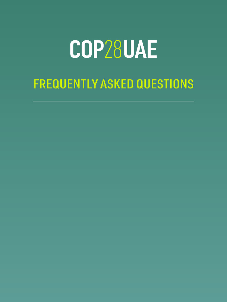 Cop28 Uae Faq List | PDF