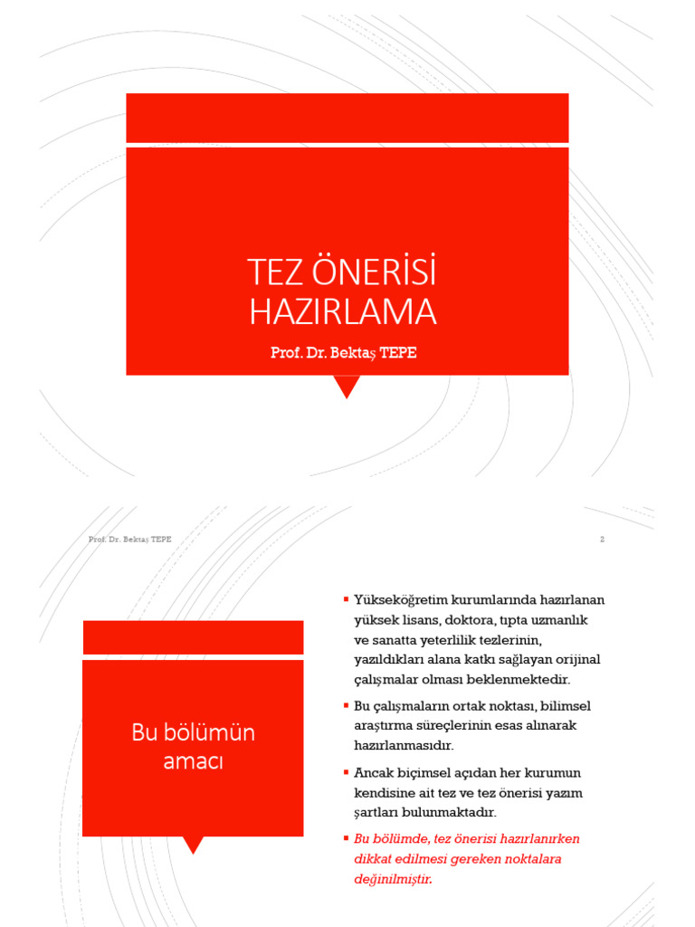 14 Tez Onerisi Hazrlama Ve | PDF