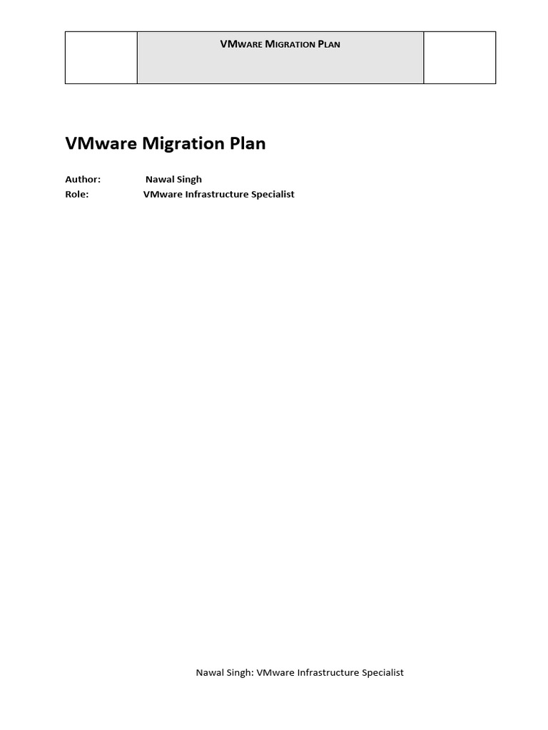 VMware Migration Plan | PDF | Virtual Machine | Virtualization
